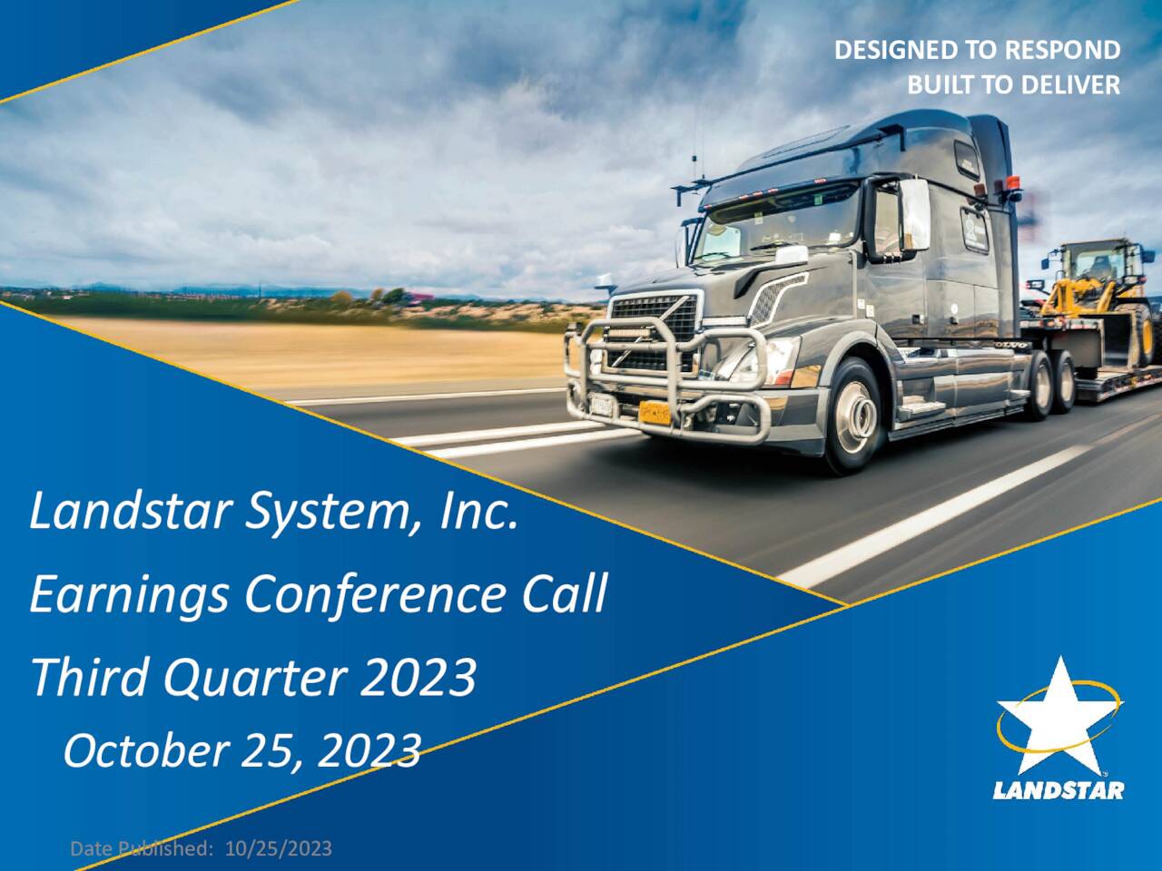 Landstar System, Inc. 2023 Q3 - Results - Earnings Call Presentation ...