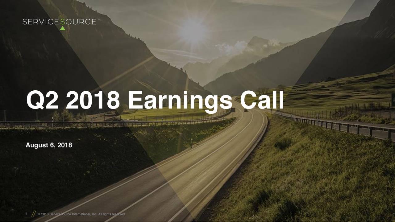 ServiceSource International, Inc. 2018 Q2 - Results - Earnings Call Slides (NASDAQ:CNXC ...