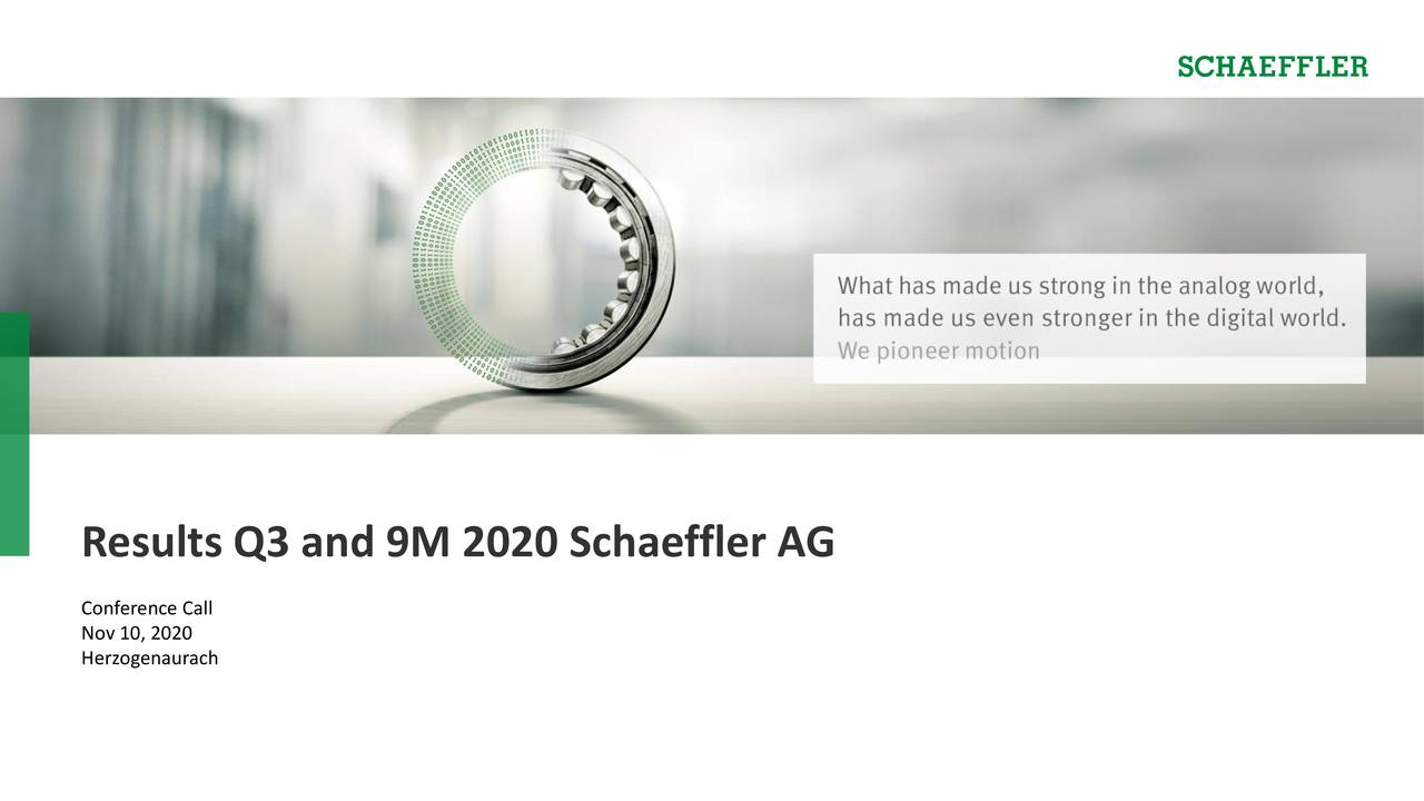 Schaeffler AG Bearer Shares 2020 Q3 - Results - Earnings Call Presentation (OTCMKTS:SCAF.F ...