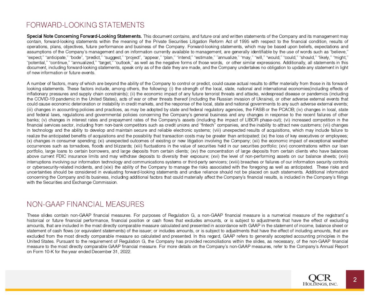 QCR Holdings, Inc. 2023 Q2 - Results - Earnings Call Presentation ...