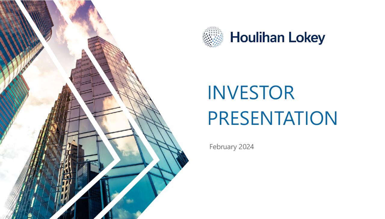 Houlihan Lokey, Inc. 2024 Q3 - Results - Earnings Call Presentation ...