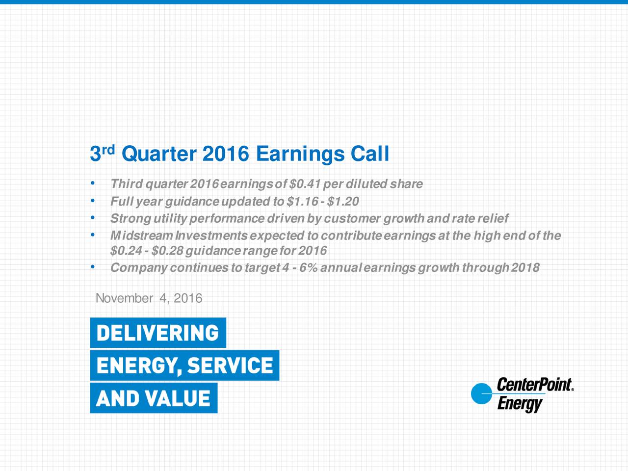 CenterPoint Energy, Inc. 2016 Q3 - Results - Earnings Call Slides (NYSE ...