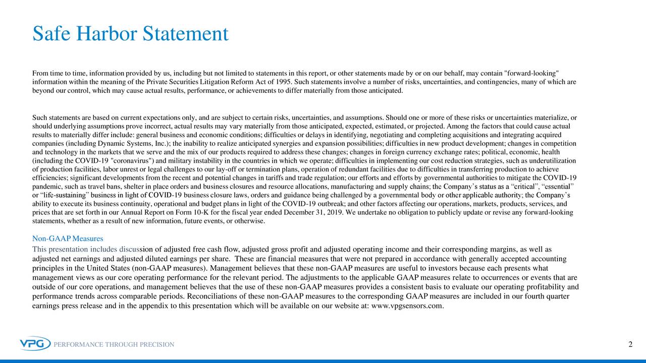 Vishay Precision Group, Inc. 2020 Q1 - Results - Earnings Call Presentation (NYSE:VPG) | Seeking ...
