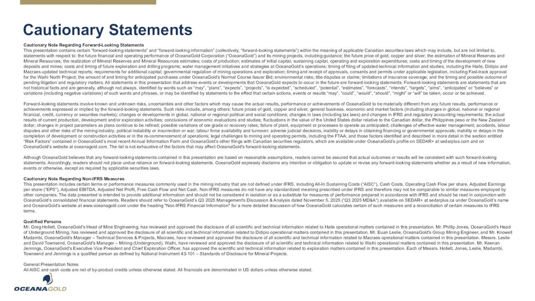 OceanaGold Corporation 2025 Q3 - Results - Earnings Call Presentation ...