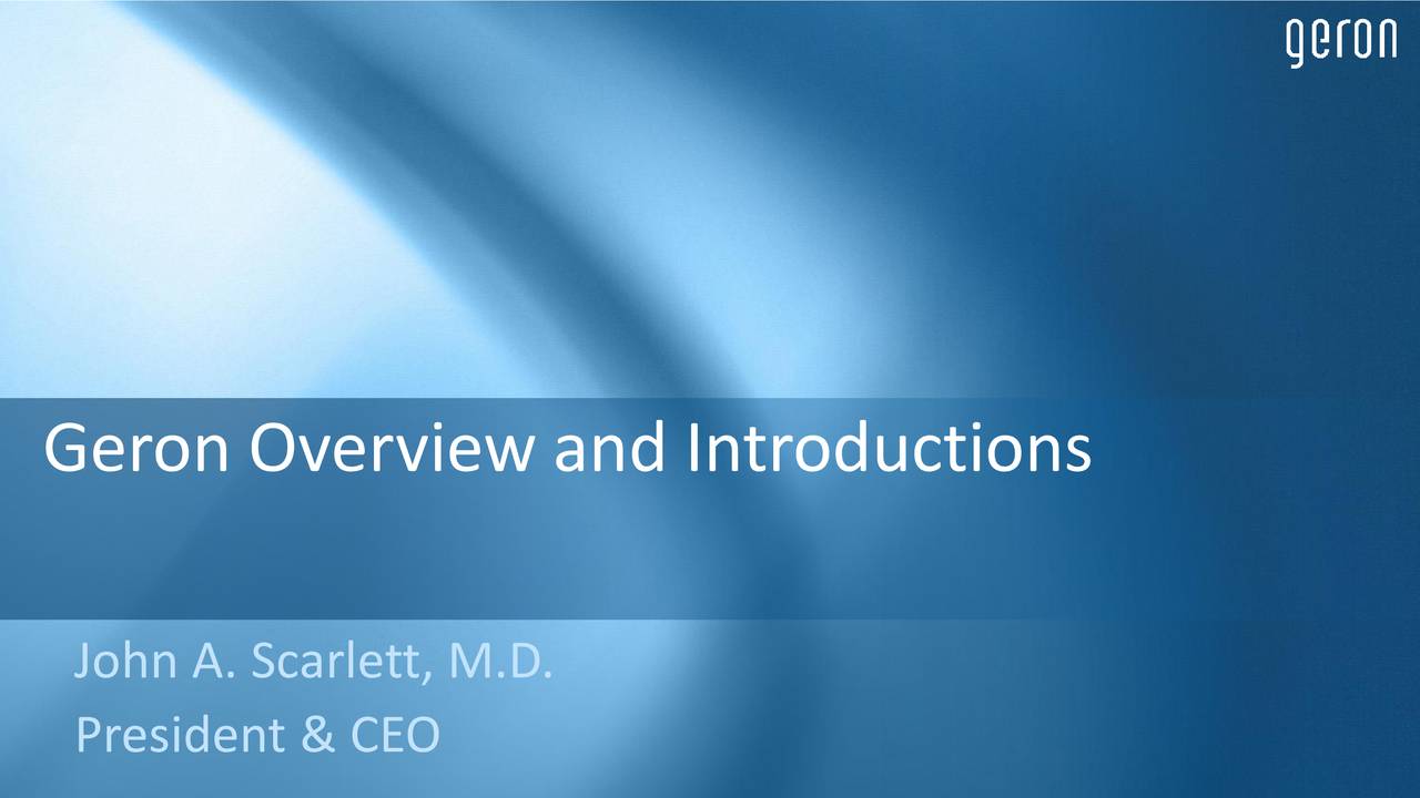 Geron Corporation (GERN) Investor Presentation - Slideshow (NASDAQ:GERN ...