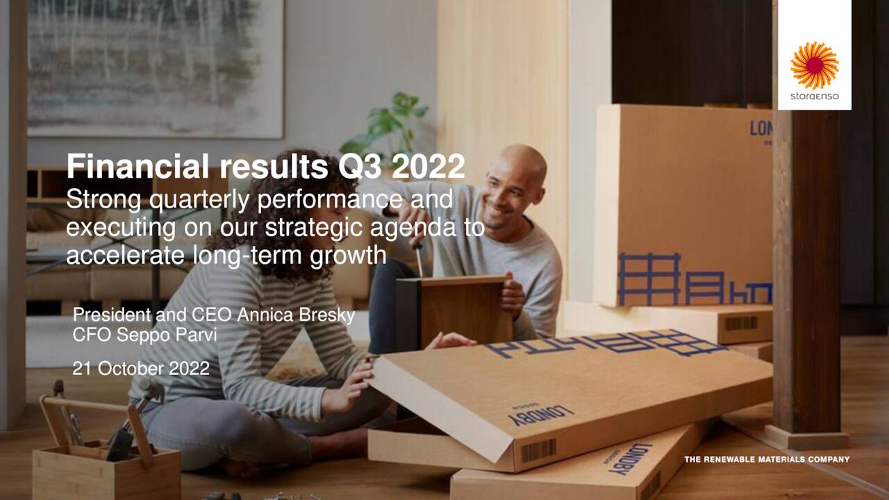 Stora Enso Oyj 2022 Q3 - Results - Earnings Call Presentation (OTCMKTS:SEOJF) | Seeking Alpha