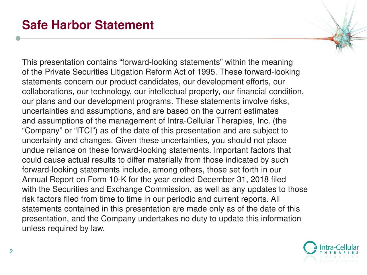 Intra-Cellular Therapies (ITCI) Investor Presentation - Slideshow (NASDAQ:ITCI-DEFUNCT-136771 ...