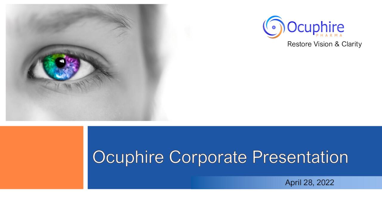 Ocuphire Pharma (OCUP) Investor Presentation - Slideshow (NASDAQ:IRD ...