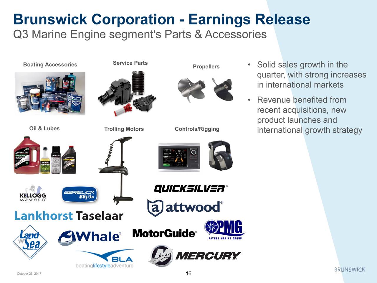 Brunswick Corporation 2017 Q3 - Results - Earnings Call Slides (NYSE:BC ...