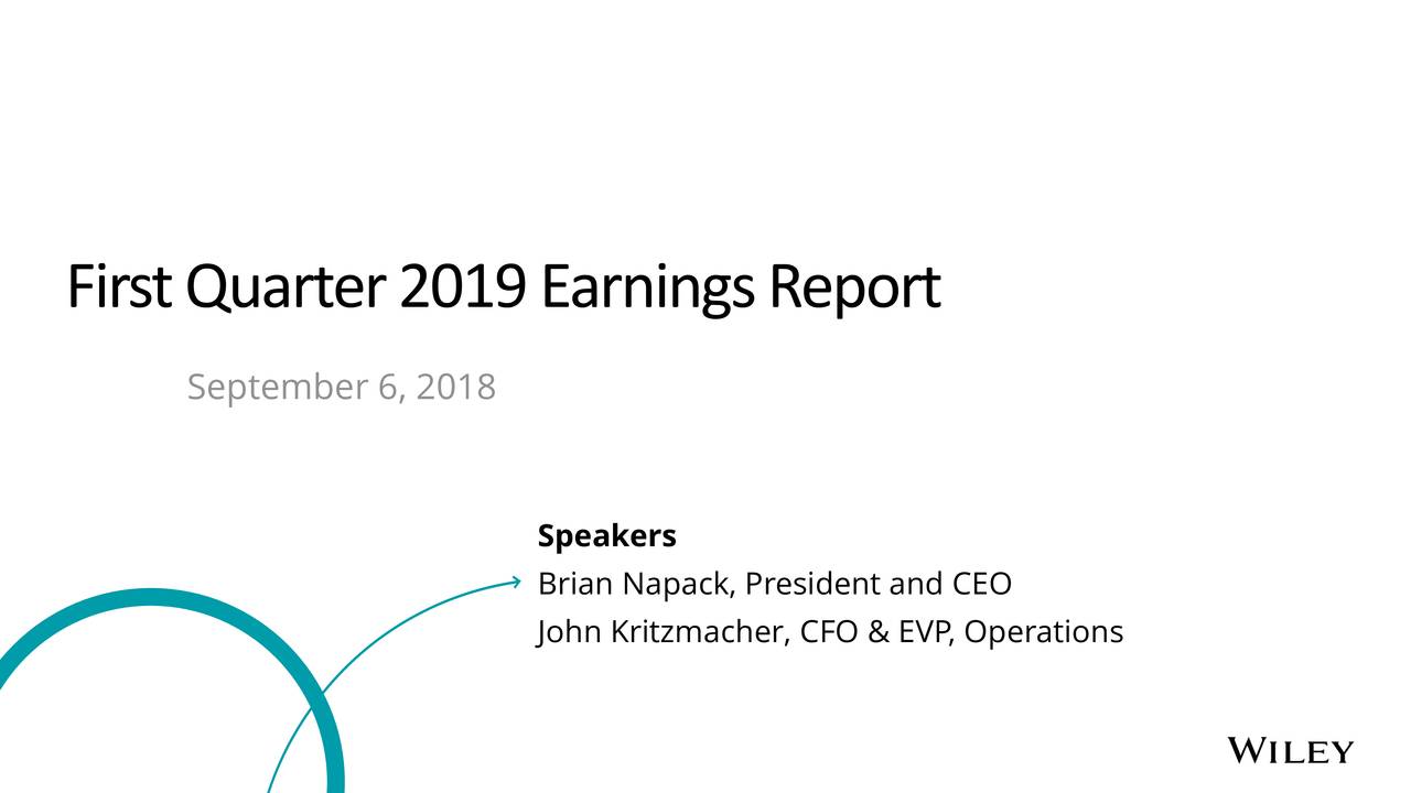 John Wiley & Sons, Inc. 2019 Q1 - Results - Earnings Call Slides (NYSE:WLY) | Seeking Alpha