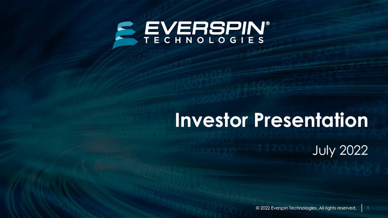 Everspin Technologies (MRAM) Investor Presentation - Slideshow (NASDAQ ...