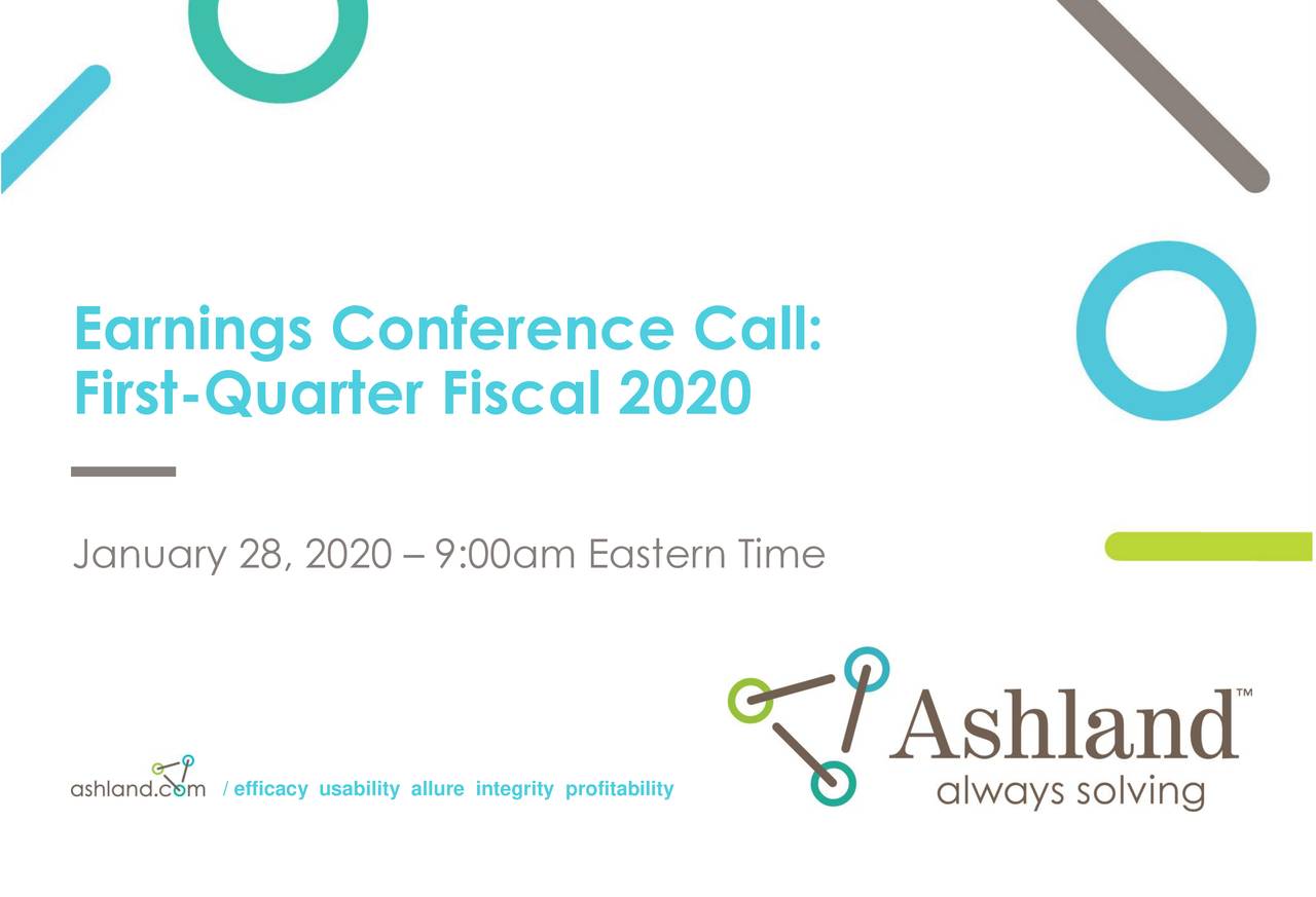 Ashland Global Holdings Inc. 2020 Q1 - Results - Earnings Call ...