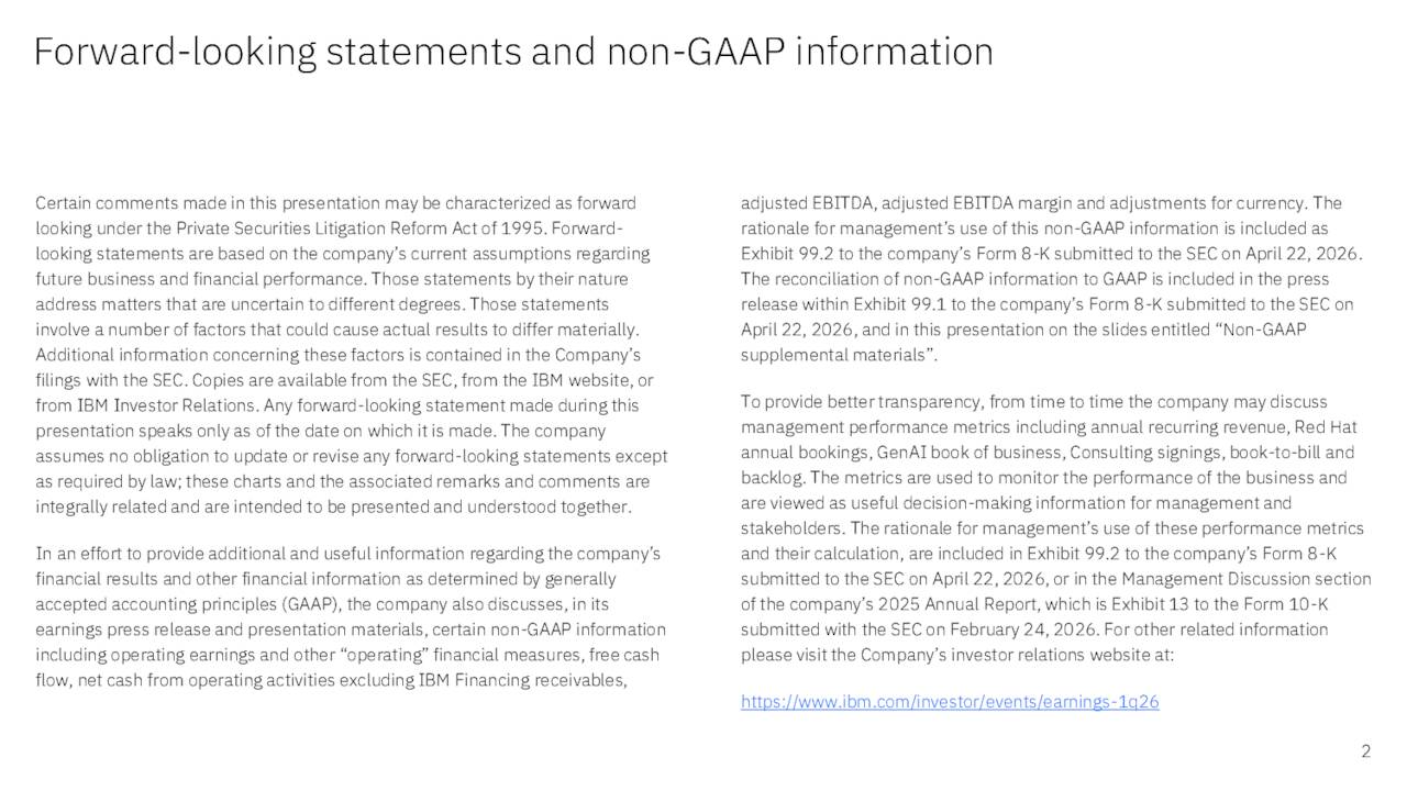 International Business Machines Corporation 2026 Q1 - Results ...