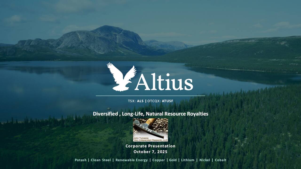 Altius Minerals Corporation (ALS:CA) Presents at John Tumazos Very ...