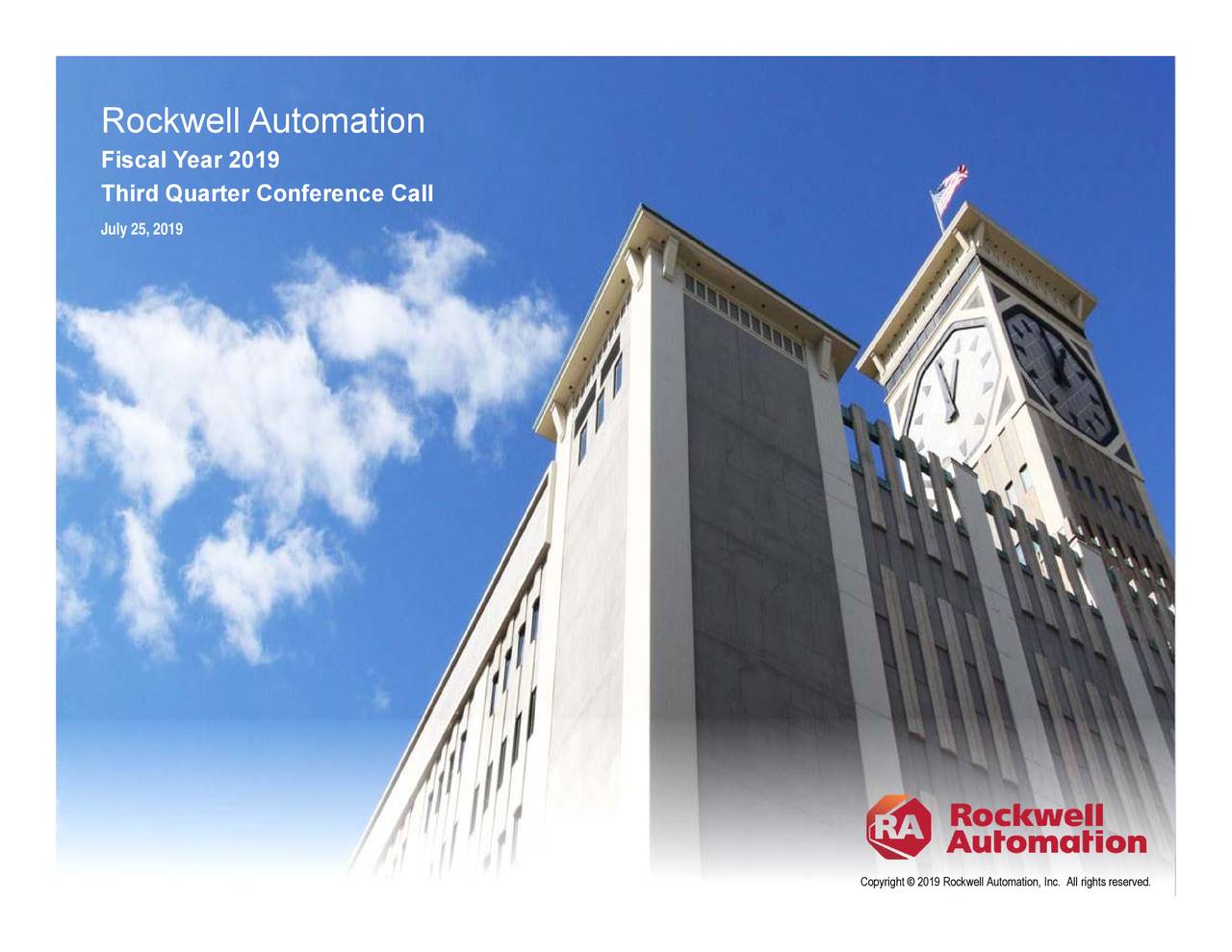 Rockwell Automation, Inc. 2019 Q3 - Results - Earnings Call Slides ...