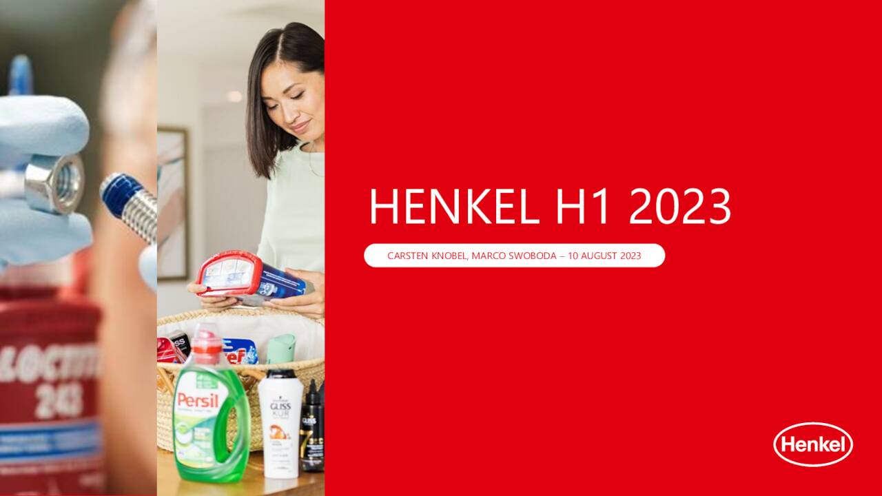 Henkel AG & Co. KGaA 2023 Q2 - Results - Earnings Call Presentation (OTCMKTS:HENKY) | Seeking Alpha