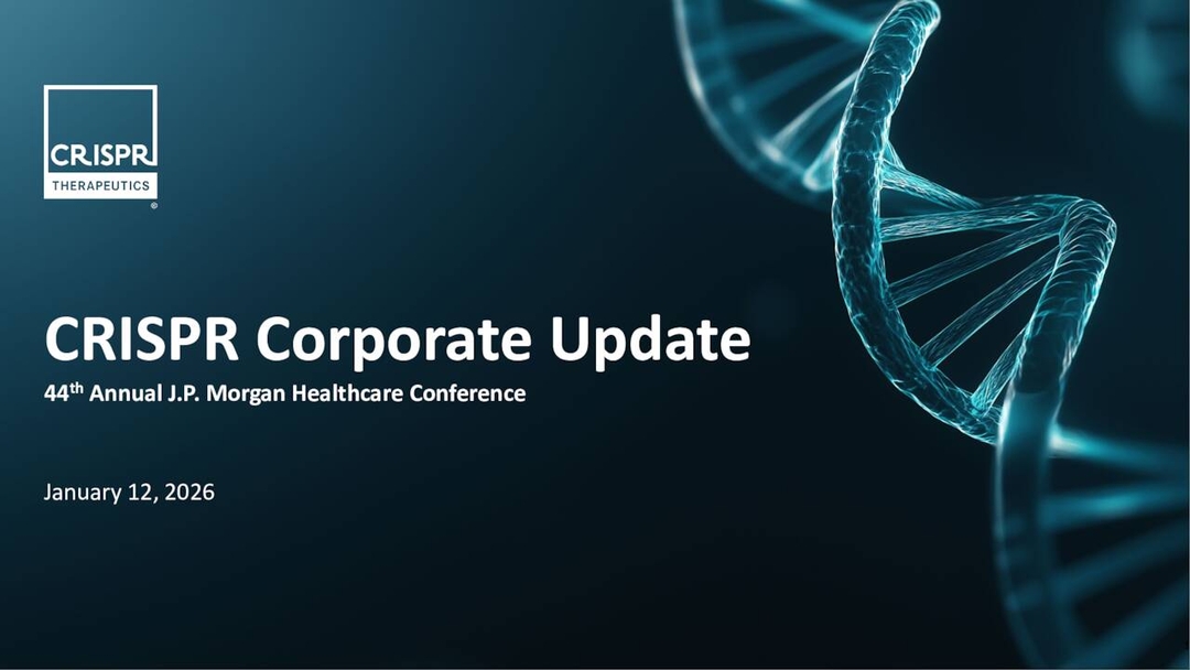 44th Annual J.P. Morgan Healthcare Conference (NASDAQ:CRSP) 2026-01-12 ...