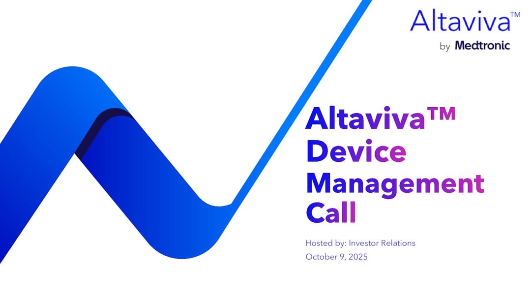 Medtronic plc (MDT) Special Call - Slideshow (NYSE:MDT) 2025-10-09 ...
